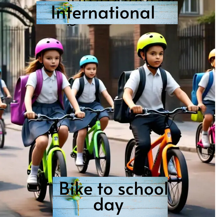 International bike to school day Template | PosterMyWall
