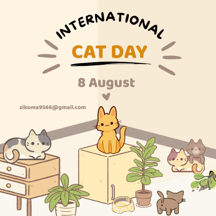 International cat day Template | PosterMyWall