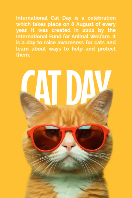 International Cat Day Poster Template | PosterMyWall
