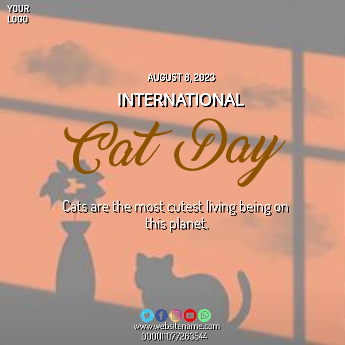International cat day templete Template | PosterMyWall