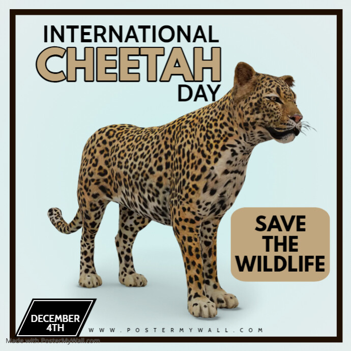 International Cheetah Day Post Template | PosterMyWall