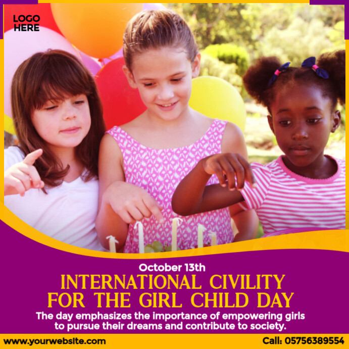 International Civility For the Girl Child Day Template | PosterMyWall