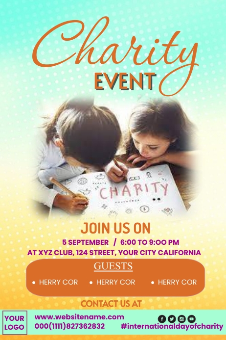 International day of charity/ charity event | PosterMyWall