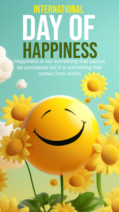 International Day of Happiness Template | PosterMyWall