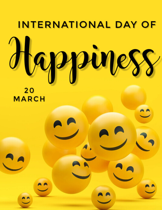 International Day Of Happiness Flyer 2025 Template | PosterMyWall
