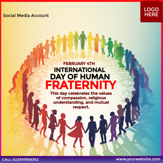 International Day of Human Fraternity Template | PosterMyWall