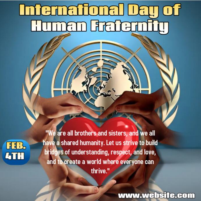 Copy of International Day of human fraternity | PosterMyWall