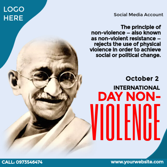 International Day of Non-Violence Template | PosterMyWall