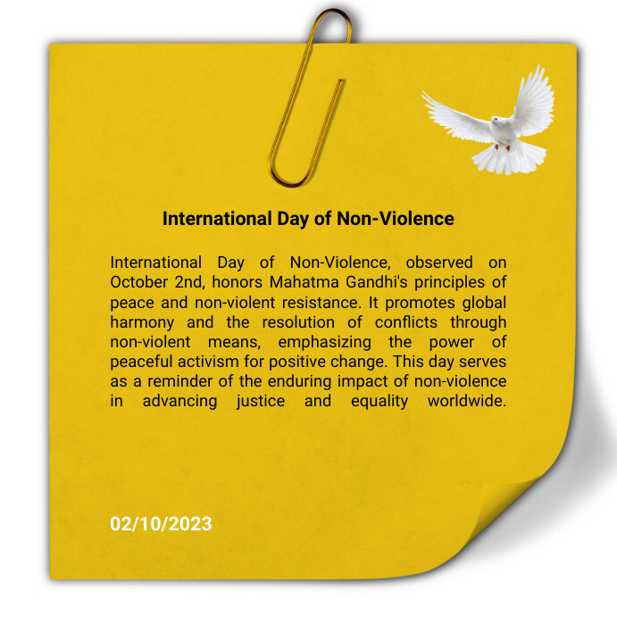 Copy of International Day of Non-Violence | PosterMyWall