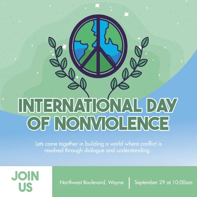 International Day of Nonviolence Poster Template | PosterMyWall