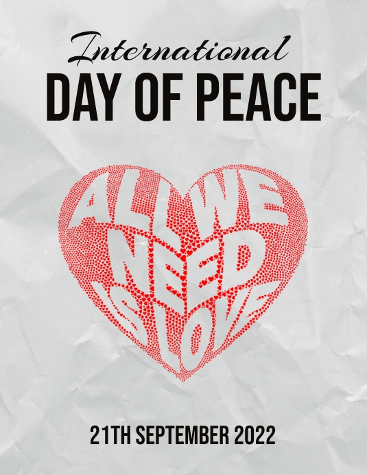 International Day of Peace 2022 flyer Template | PosterMyWall