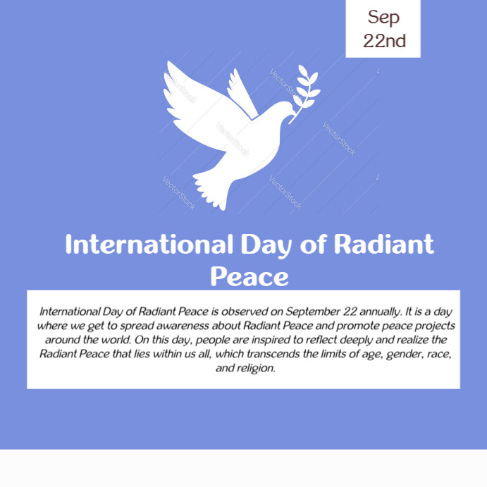 Plantilla de international day of radiant peace | PosterMyWall
