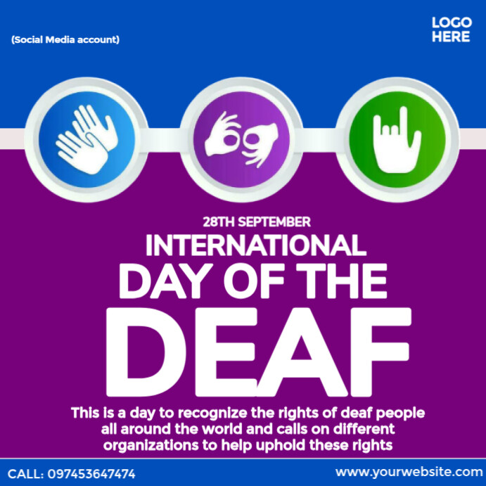Plantilla de International Day of the Deaf | PosterMyWall