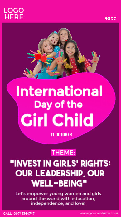 International Day of the Girl Child event Template | PosterMyWall