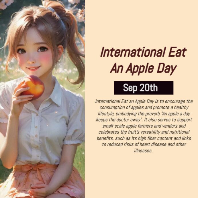 international eat an apple day Template | PosterMyWall