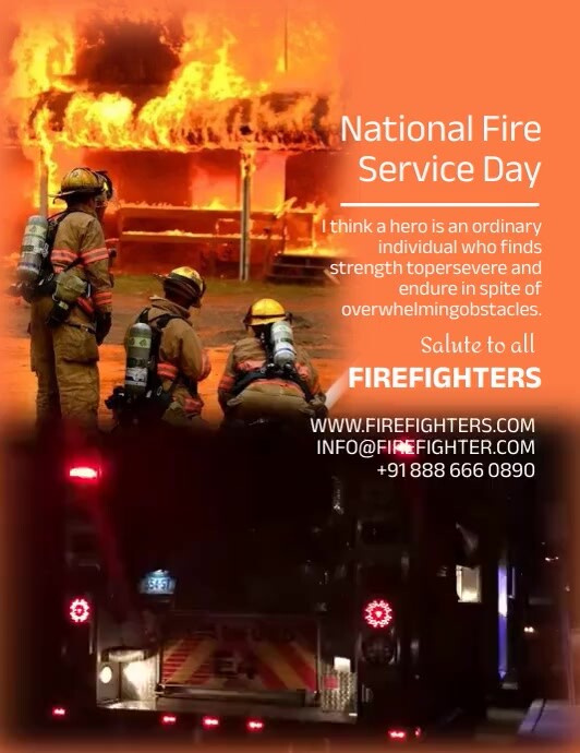 Copy of International firefighter flyer design | PosterMyWall