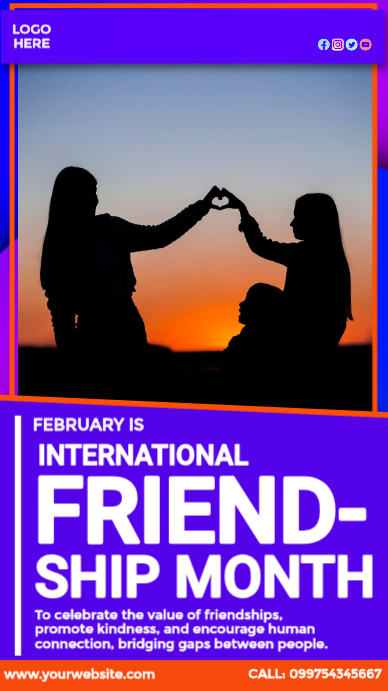 International Friendship Month Template | PosterMyWall