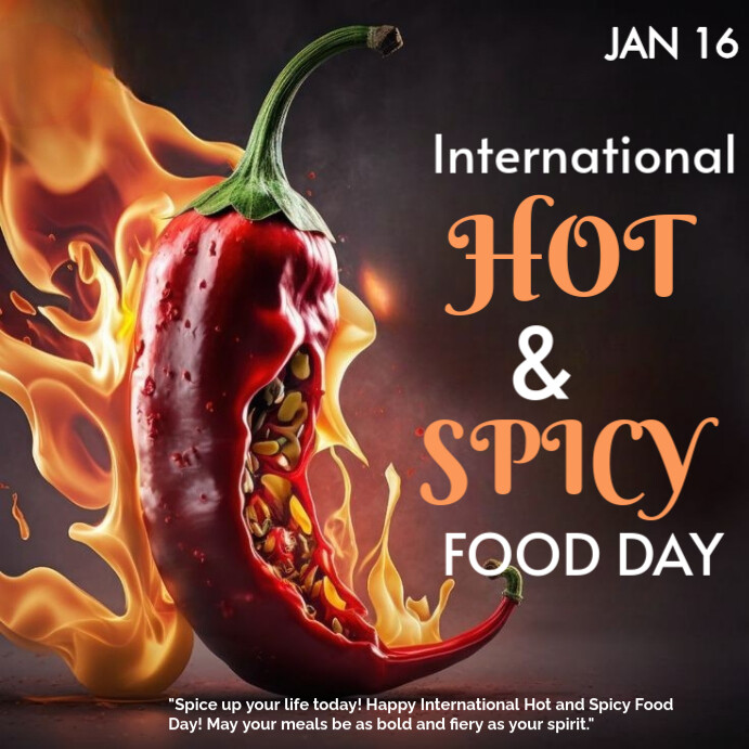 International hot and spicy food day Template | PosterMyWall