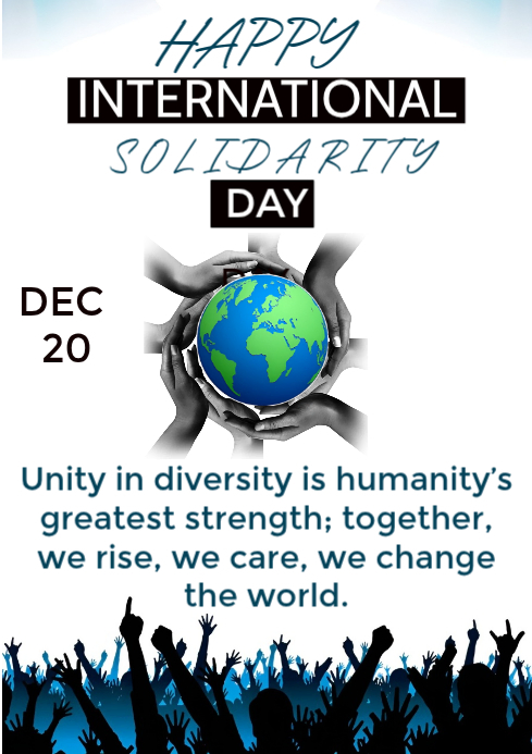 International Human Solidarity Day Unity Awareness Poster Template ...