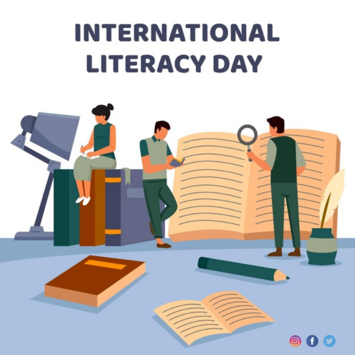 International literacy day Instagram post Template | PosterMyWall