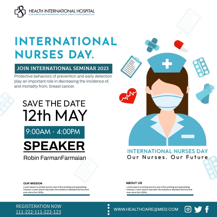 Plantilla de international nurses day flyer templtes | PosterMyWall