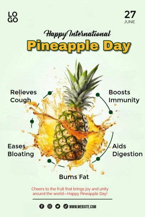 International Pineapple day Template | PosterMyWall