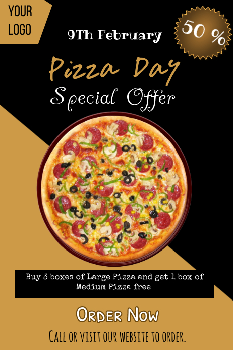 International Pizza Day Template | PosterMyWall