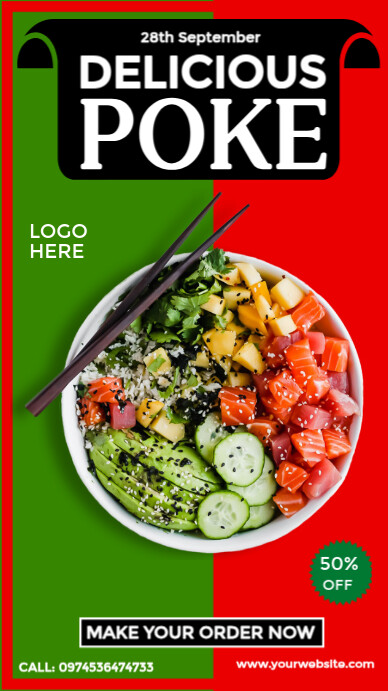 International Poke Day Design Template | PosterMyWall