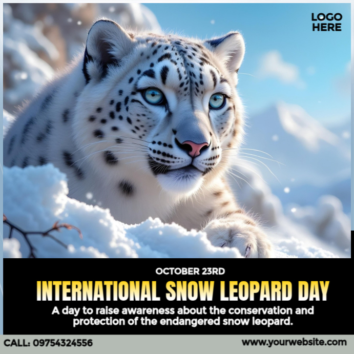 International Snow Leopard Day Template | PosterMyWall
