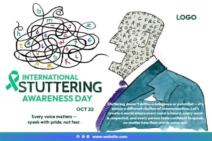 International Stuttering Awareness Day Design Template Poster ...