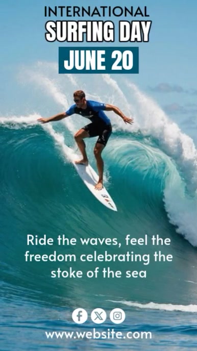 International Surfing Day 2025 Instagram Story Template Design ...