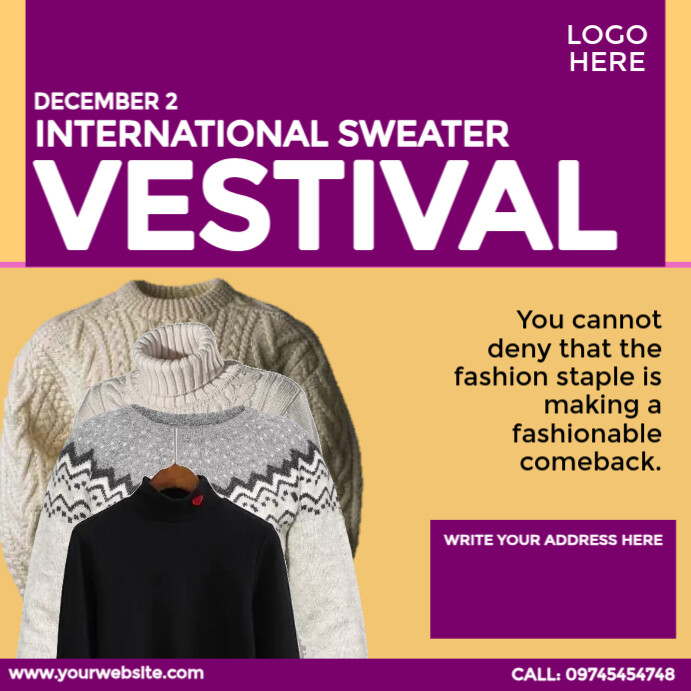 international sweater vestival ad Template | PosterMyWall