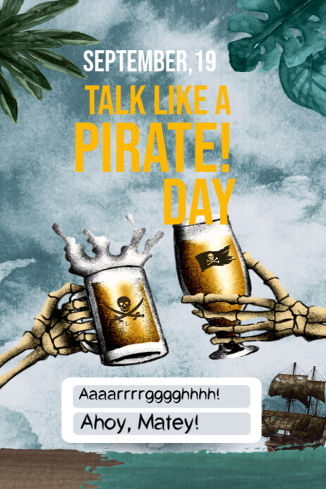 International talk like a pirate day 2024 Template | PosterMyWall