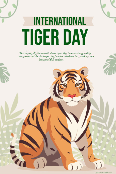 International Tiger Day poster Design 2024 Templat | PosterMyWall