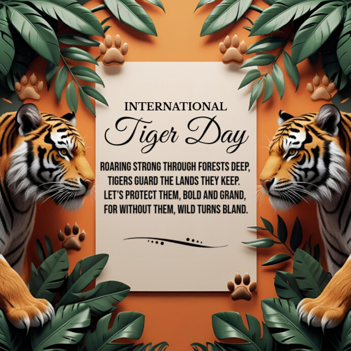 International Tiger Day Social Media Post Template | PosterMyWall
