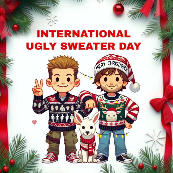 International ugly sweater template | PosterMyWall