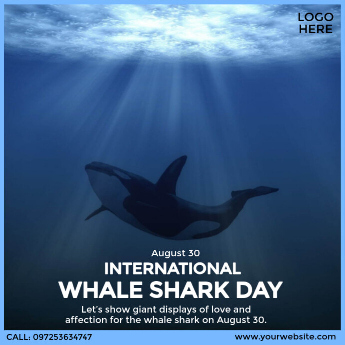 International Whale Shark Day Template | PosterMyWall