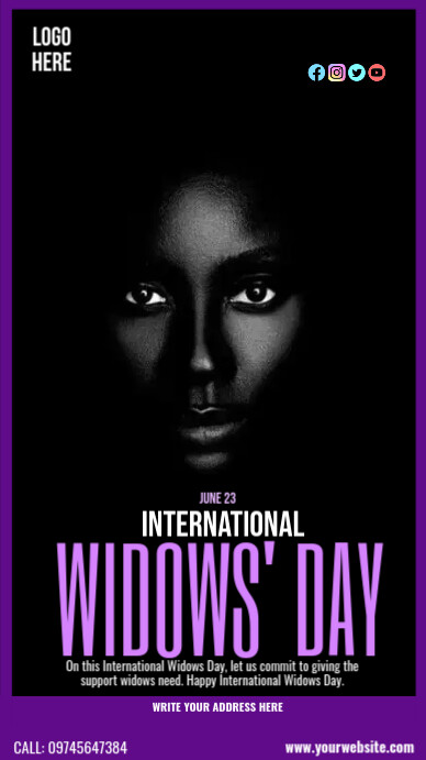 international widows' day instagram story Template | PosterMyWall