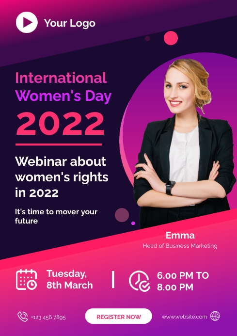 International women's day Webinar Flyer Template | PosterMyWall