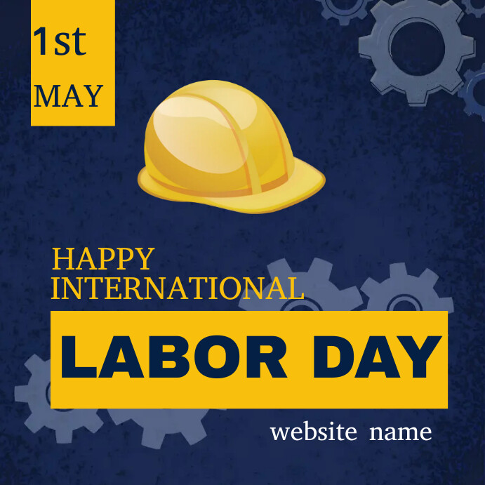 International workers day dark blue card Template | PosterMyWall