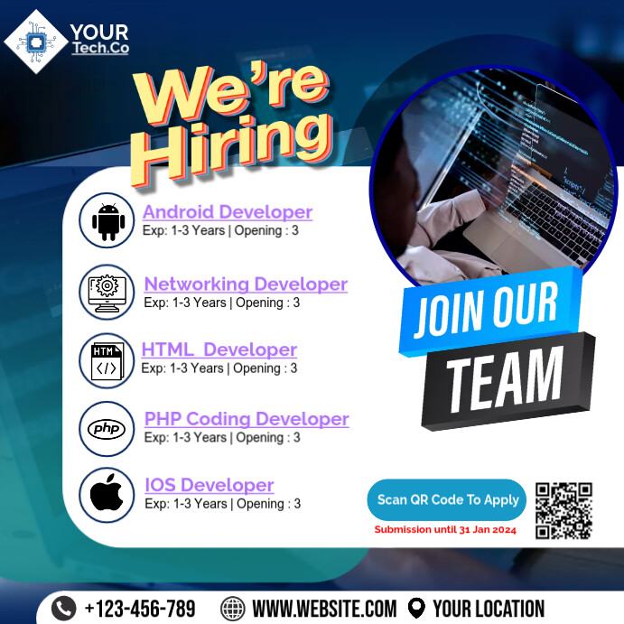 Copy of INTERNET OF TECHNOLOGY HIRING | PosterMyWall