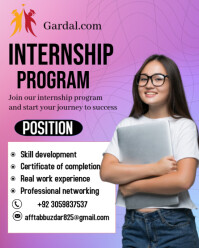 White Professional Internship Program Poster Design Instagram Portrait ...