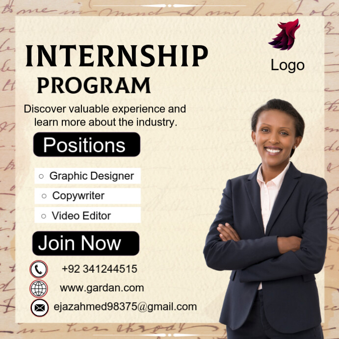 Internship program Template | PosterMyWall