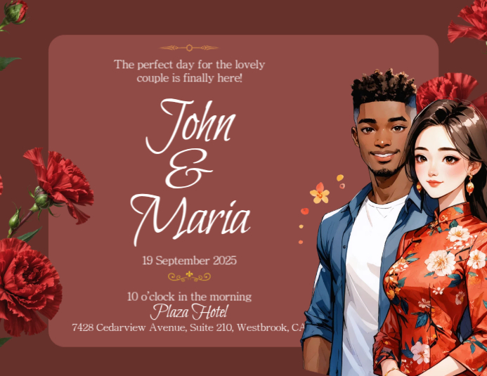 Interracial Wedding Invitation Template | PosterMyWall