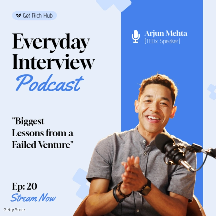 Interview Podcast Cover Instagram Post Template | PosterMyWall