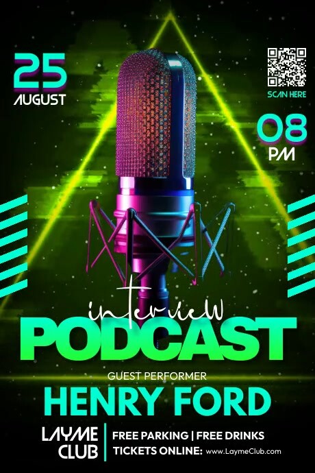 Interview Podcast Night Template | PosterMyWall