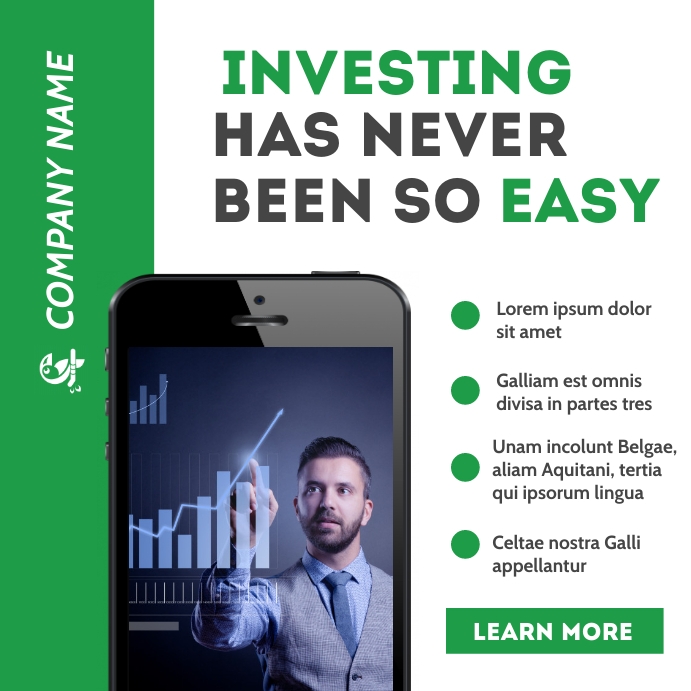 investing instagram post advertising white an Template | PosterMyWall