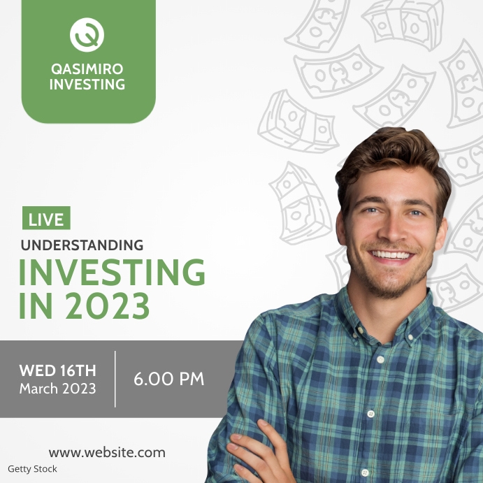 investing podcast live instagram post banner Template | PosterMyWall