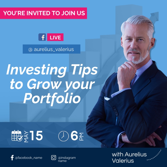 investing tips to grow your portfolio Template | PosterMyWall