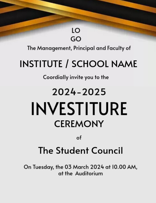 Investiture ceremony Template | PosterMyWall